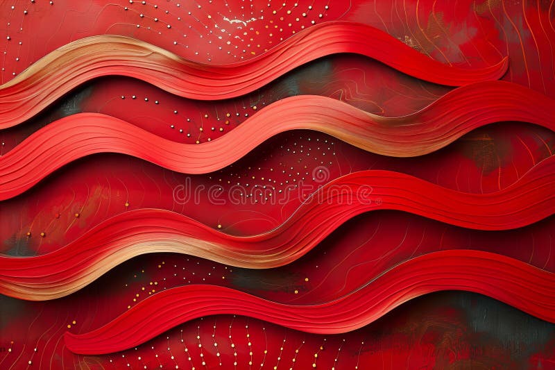 Illustration of Red Paper with Wavy Lines, High Quality, High ...