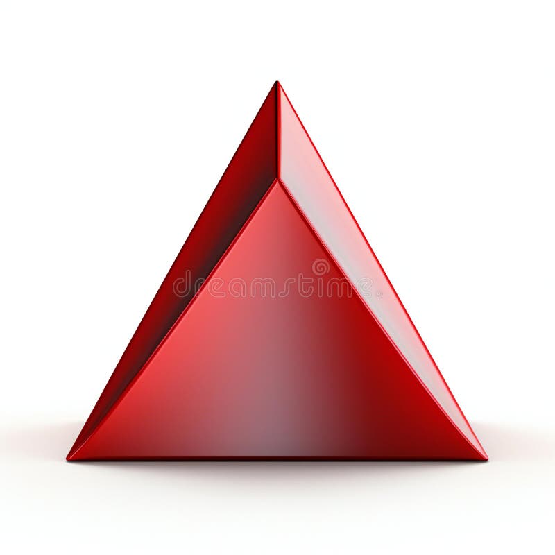 Red Pyramid Isolated on White Background Stock Illustration ...