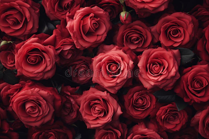 Illustration of Red Roses Bouquet Texture. Generative AI Stock ...