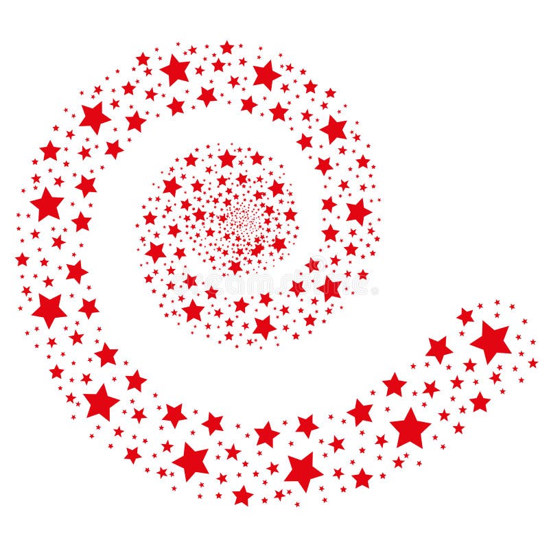 Illustration of Red Rotating Stars Isolated on a White Background ...
