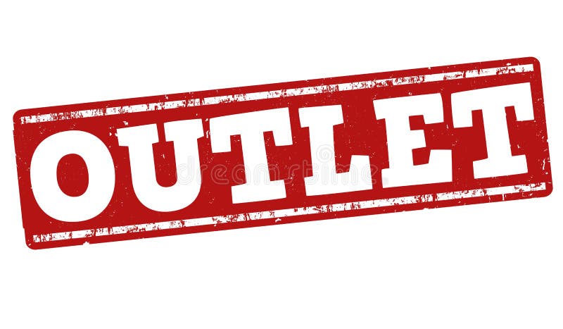 Illustration of a Red Sign Saying "outlet " Isolated on a White ...