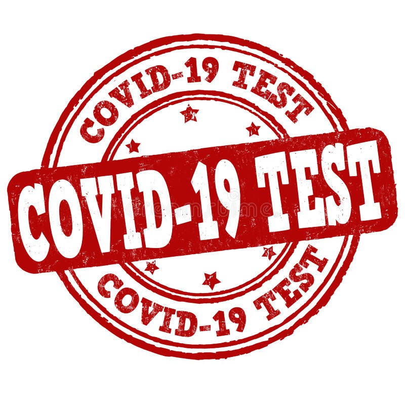 Illustration of a Red Sticker with Stars and Covid-19 Test Text on it ...