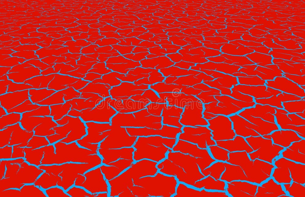 Illustration of a Red Surface with Many Cracks Stock Image - Image of ...