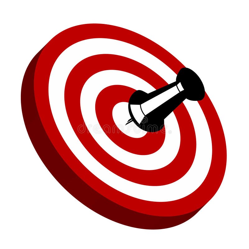 Illustration Of A Red Target With Pin Stock Vector - Illustration of ...