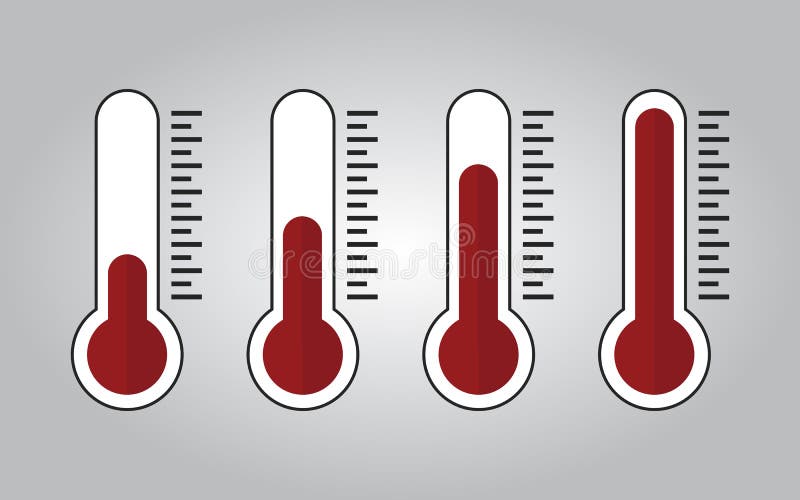 Illustration of Red Thermometers with Different Levels Stock Vector ...