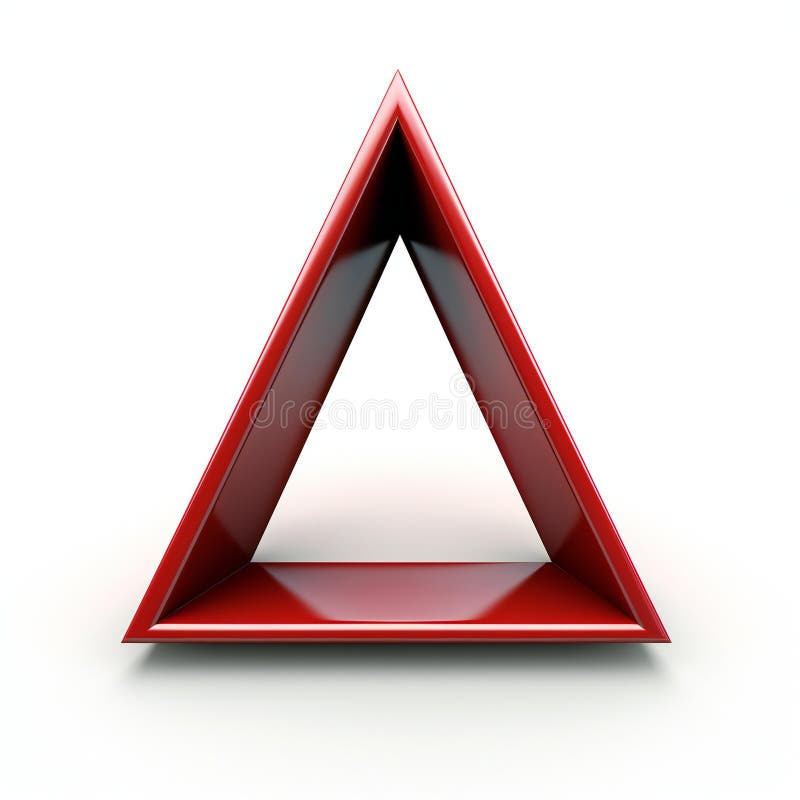 Red Triangle on a White Background Stock Illustration - Illustration of ...