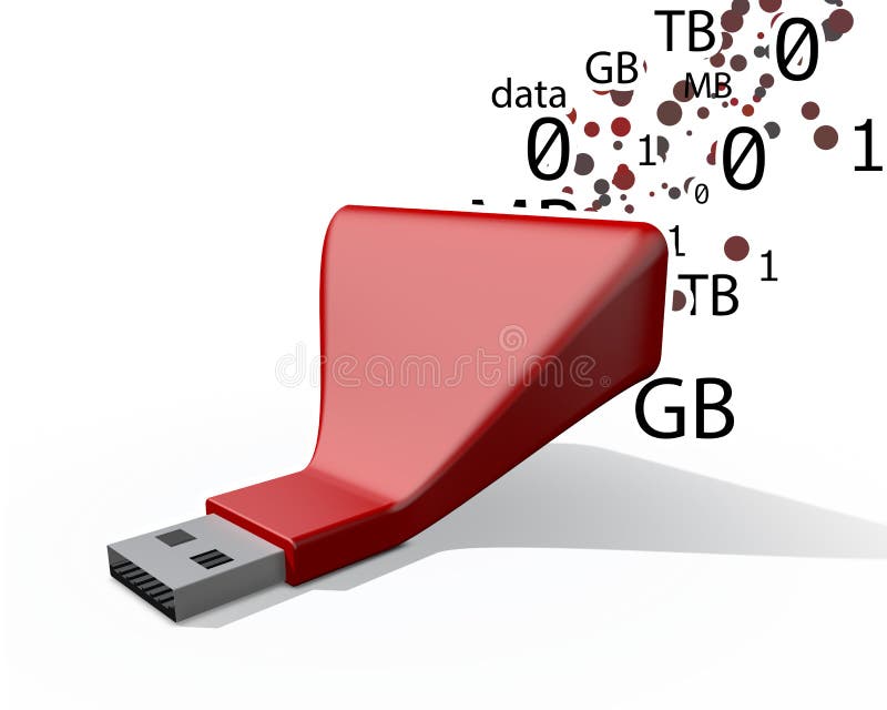 Illustration of a Red USB Stick Stock Illustration - Illustration of ...