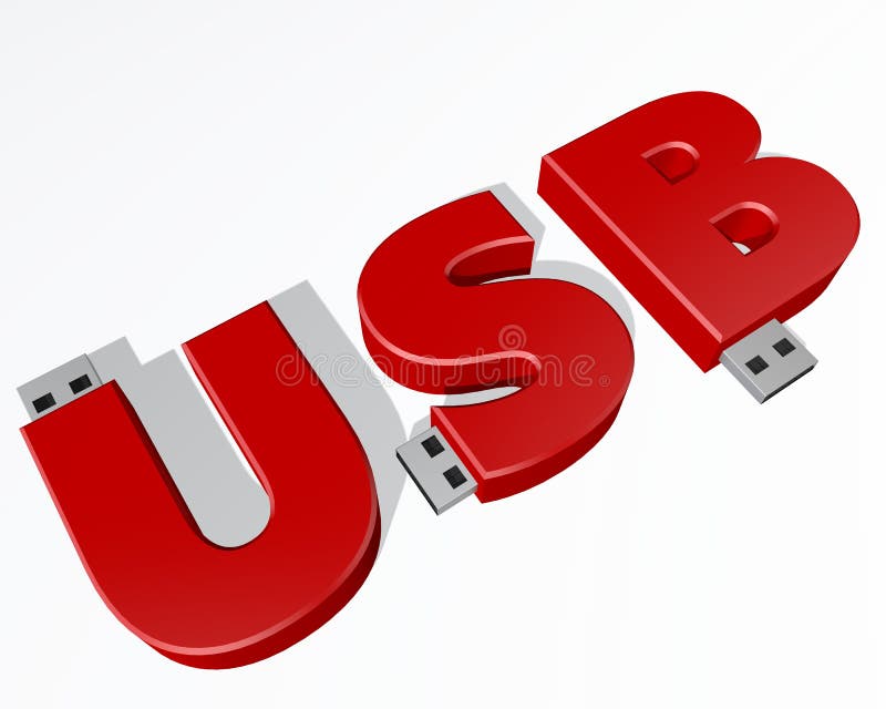Illustration of a Red USB Stick Stock Illustration - Illustration of ...