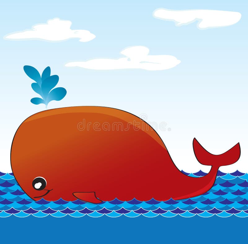 Red whale stock illustration. Illustration of fish, cute - 29890234