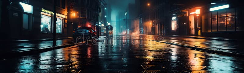 Illustration, Reflection on the Pavement of the Street,website Header ...