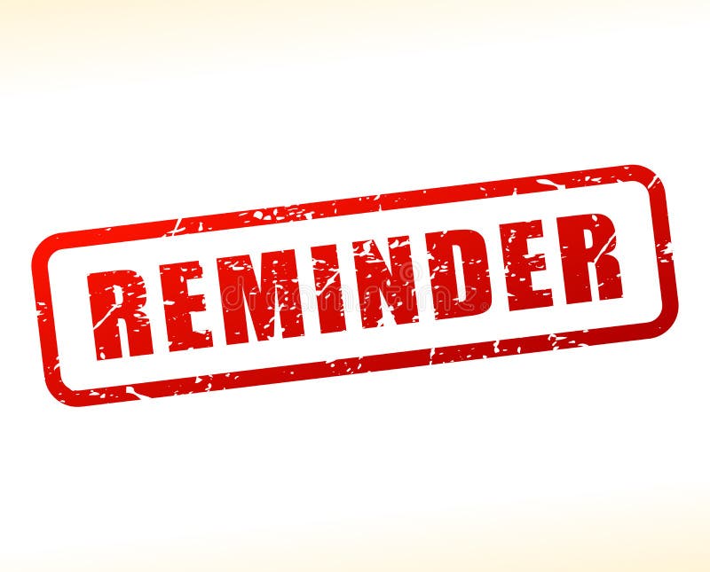 REMINDER Text Written on Red Vintage Stamp Stock Illustration ...