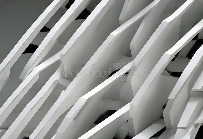 Illustration Render 3d Background Futuristic Pattern Stripe White Three ...