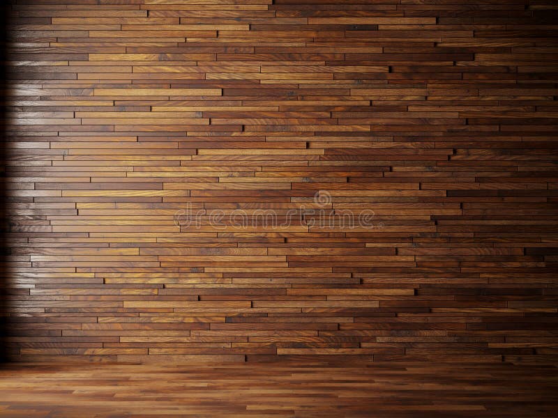 Illustration Render Natural Interior with Wood Wall Panels Stock Photo ...
