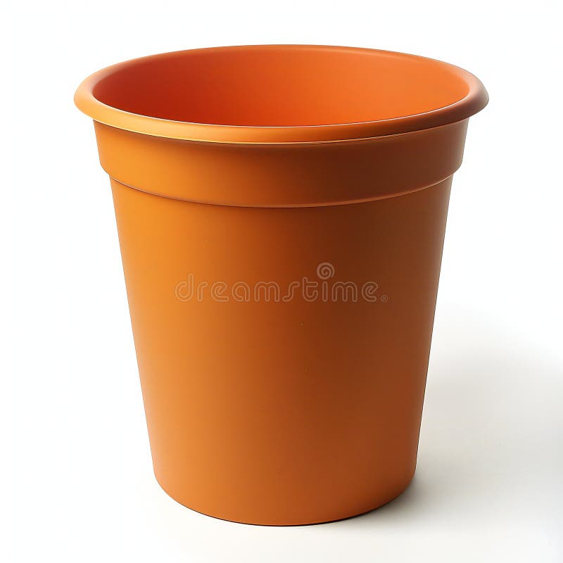Render of Orange Flower Pot Isolated on White Background with Shadow ...