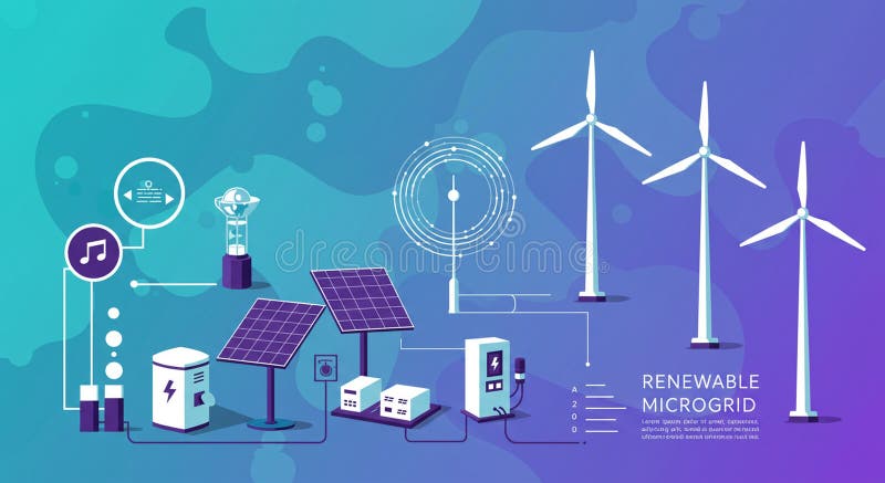 Illustration of a Renewable Microgrid System Featuring Three Wind ...