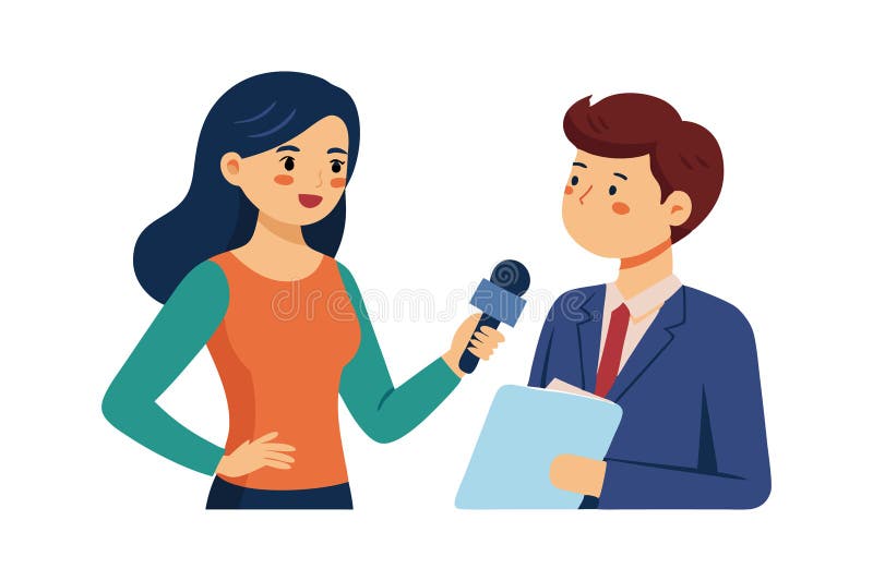 Illustration of a Reporter Interviewing a Person Stock Vector ...