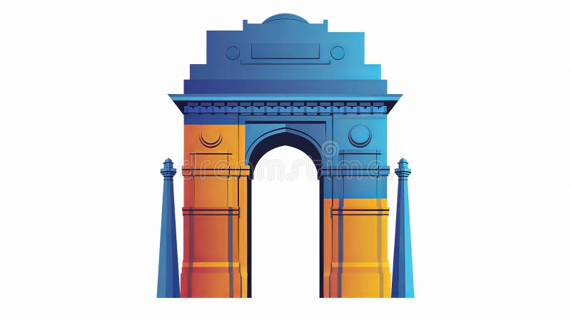 Illustration of a Representation of an Iconic Indian Gate Monument ...