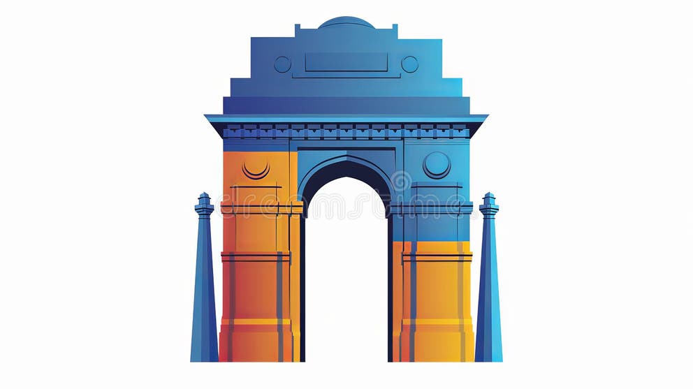 Illustration of a Representation of an Iconic Indian Gate Monument ...