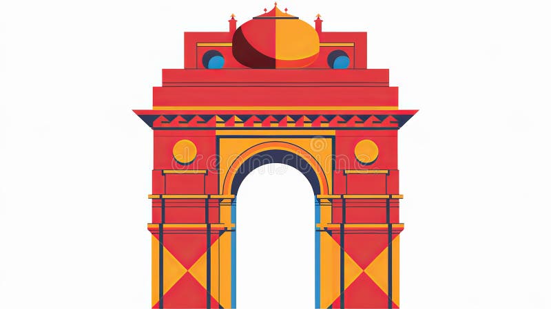 Illustration of a Representation of an Iconic Indian Gate Monument ...