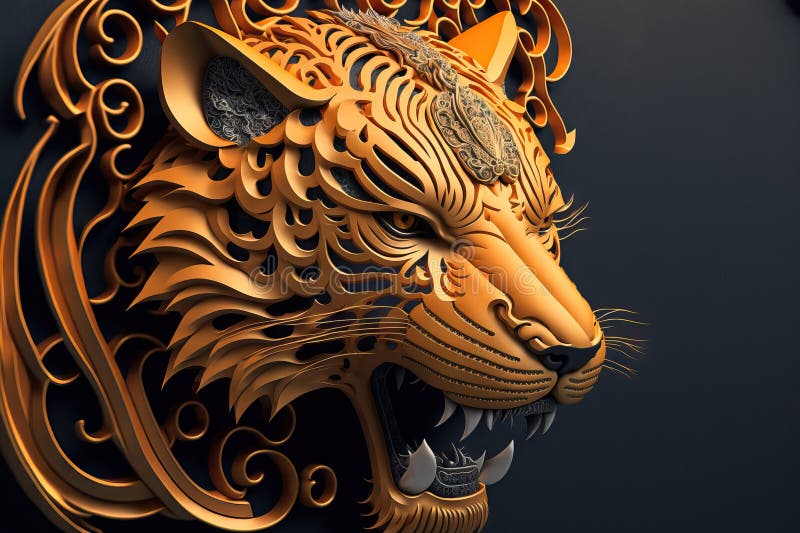 Illustration Representation of a Tigers Head Stock Illustration ...