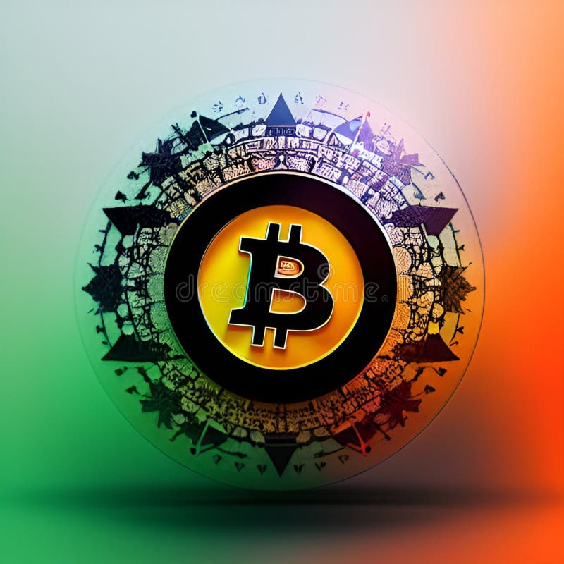 Illustration Representing Bitcoin, Created Via AI Art Generation Stock ...