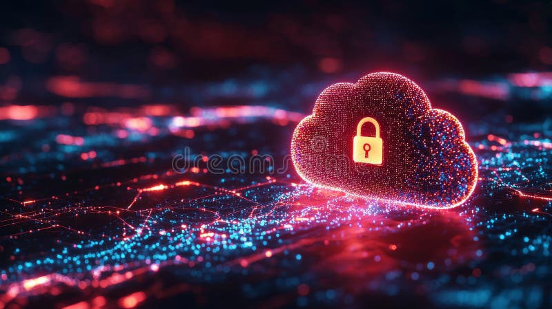 Illustration Representing Cloud Identity Security, Featuring a Cloud ...