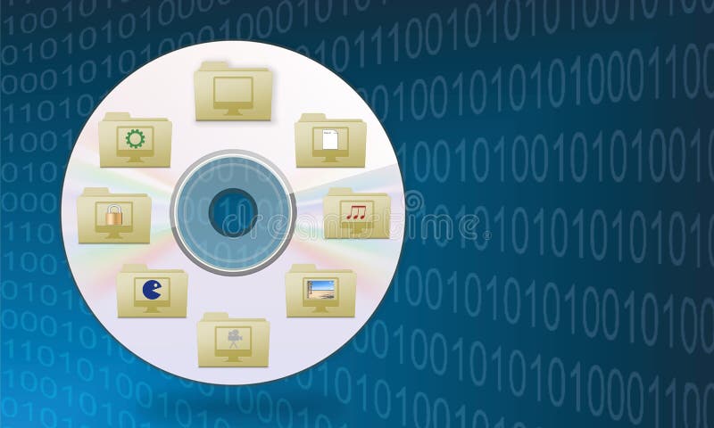 Content of a data CD. stock illustration. Illustration of fragile ...