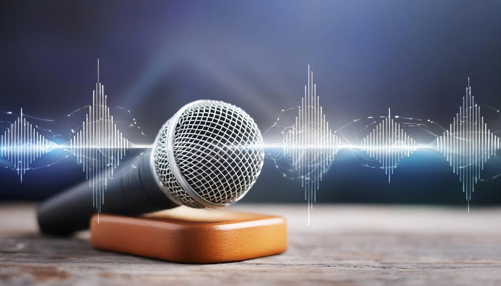 Voice and Communication, Featuring Sound Waves and a Microphone ...
