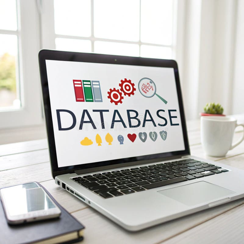 Database Information Isolated on White Background Stock Illustration ...