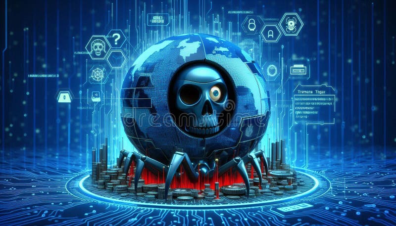 Digital Concept of Virus and Malware Threats Stock Illustration ...