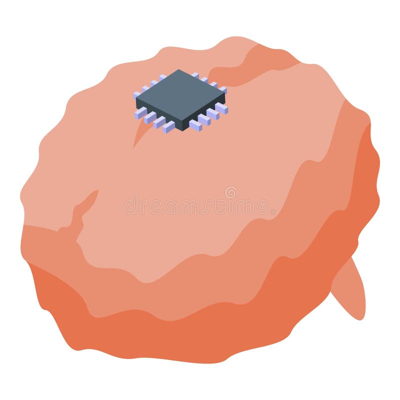 Human Brain with Microchip Replacing Part of it Representing Artificial ...