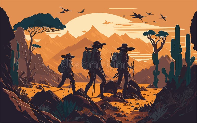 Illustration that Represents the Concept of Exploration and Adventure ...