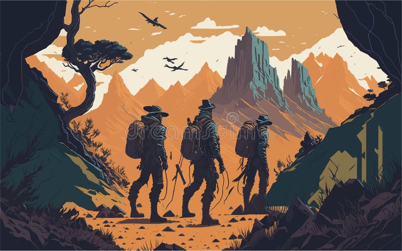 Illustration that Represents the Concept of Exploration and Adventure ...