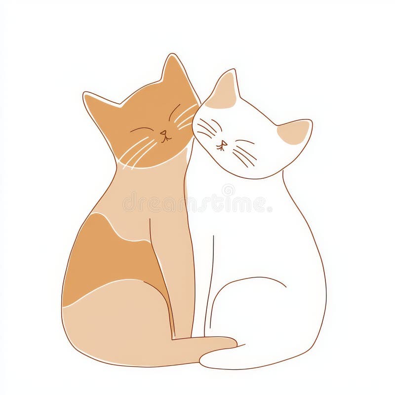 Line Drawing Two Cats Stock Illustrations – 349 Line Drawing Two Cats ...