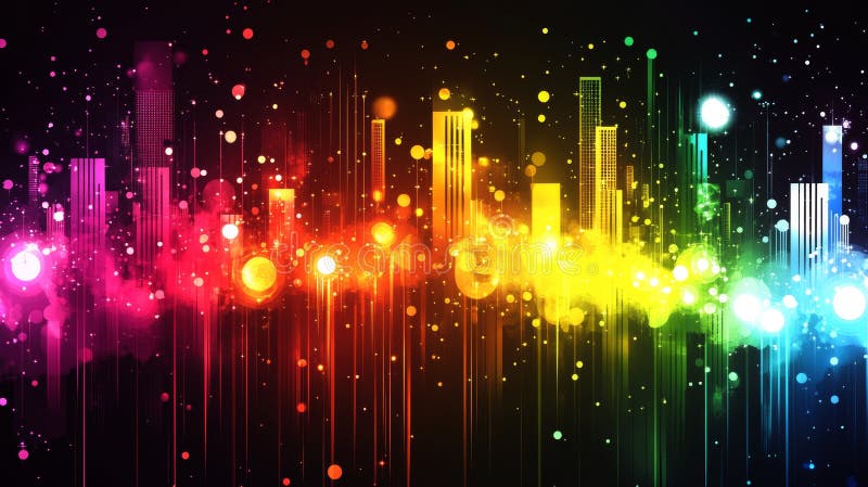 An Illustration Represents Music, Sound, Technology, and Data ...