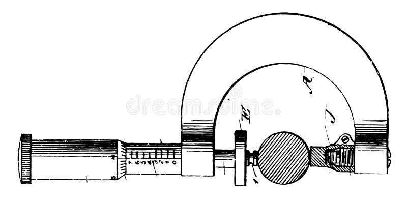 The Precision Micrometer Gauge Vintage Illustration Stock Vector ...
