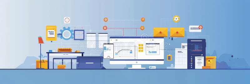 This Illustration Represents the Seamless Integration of Various Online ...