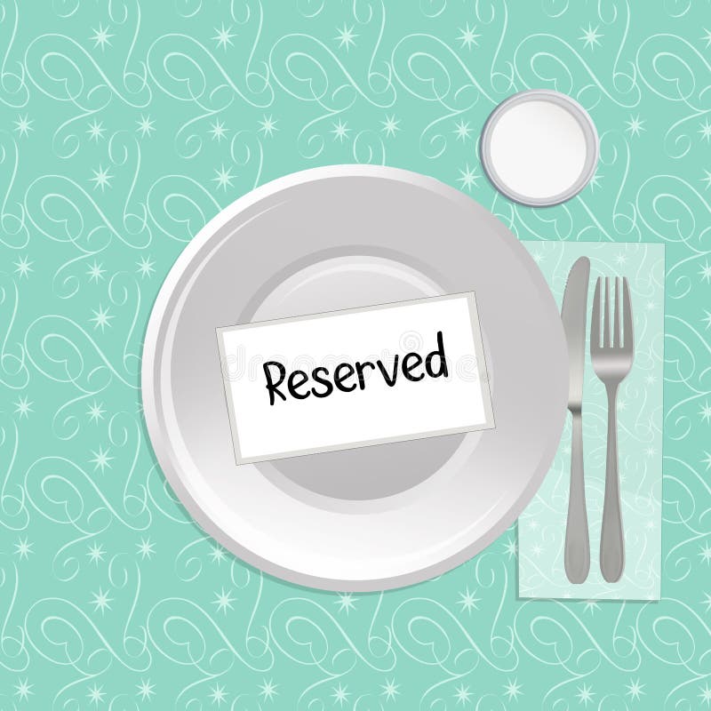 Illustration of Reserved Table Stock Illustration - Illustration of ...