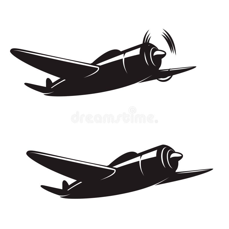 Illustration of Retro Airplane. Design Element for Logo, Label, Sign ...