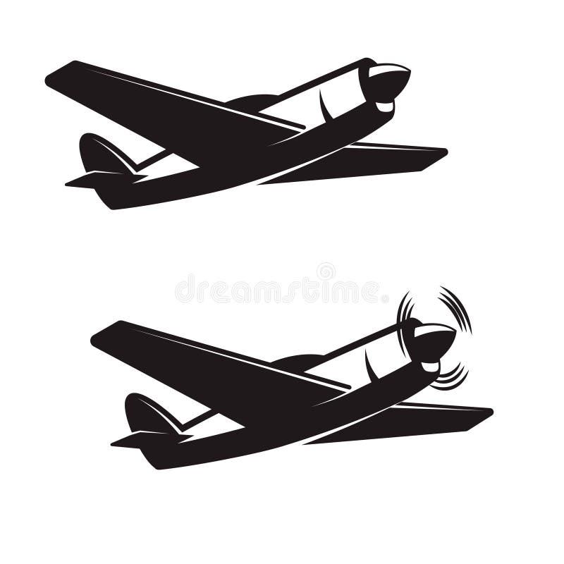 Illustration of Retro Airplane. Design Element for Logo, Label, Sign ...