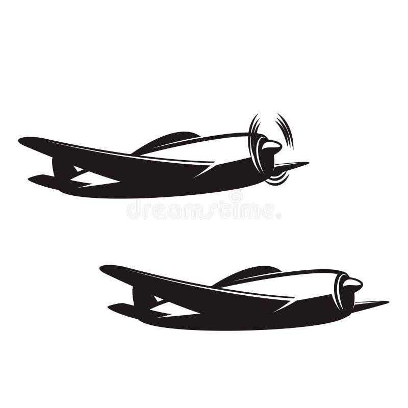 Illustration of Retro Airplane. Design Element for Logo, Label, Sign ...