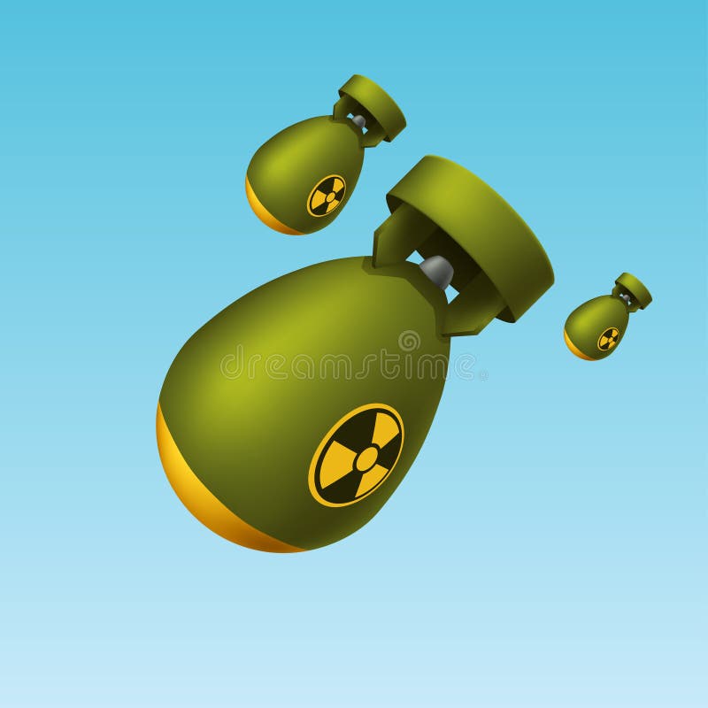 Nuclear Bombs Attack on Blue Stock Vector - Illustration of nuke, bomb ...
