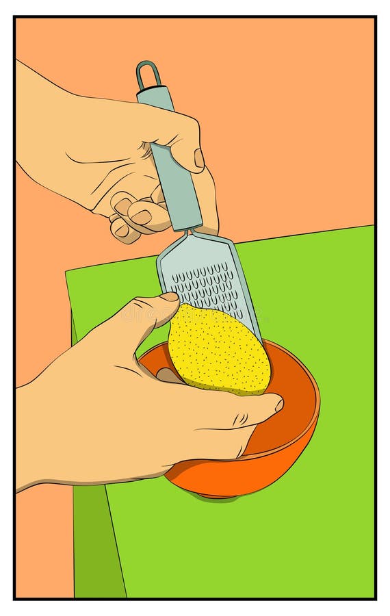 Hands Grating Cheese in Pasta Above View Vector Illustration Stock ...