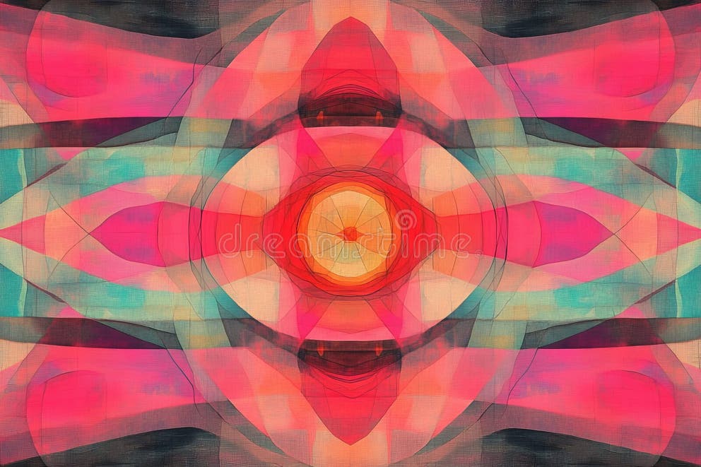 An Illustration in a Retro Style with a Cluster of Triangles and One ...