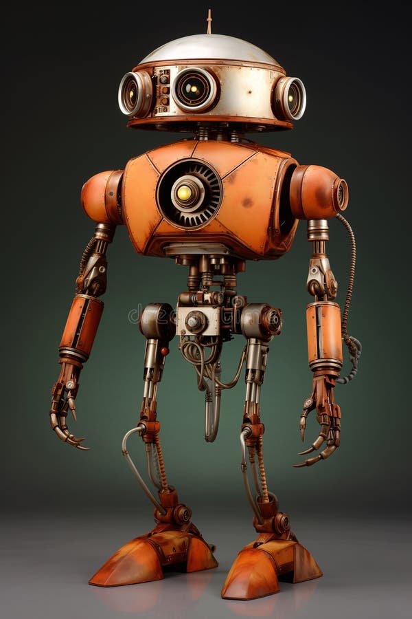 Retrofuturistic Illustration of a Robotic Spider Stock Illustration ...