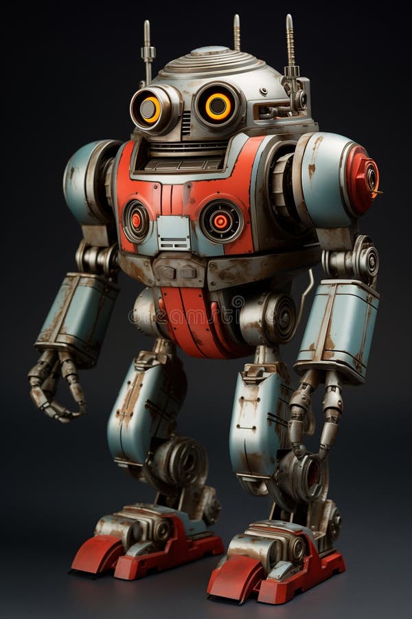 Retrofuturistic Illustration of a Robotic Spider Stock Illustration ...