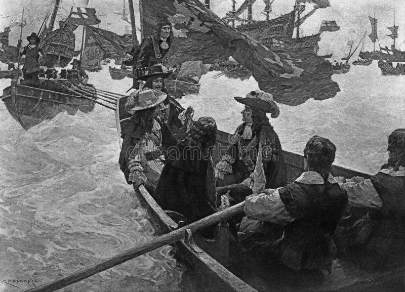 Illustration of the Return of Charles II Stock Illustration ...