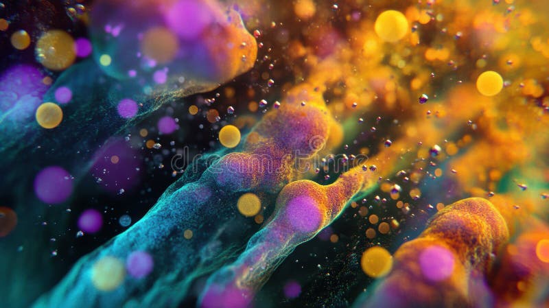 Abstract Depiction of Antibiotics and Bacteria Under a Microscope ...
