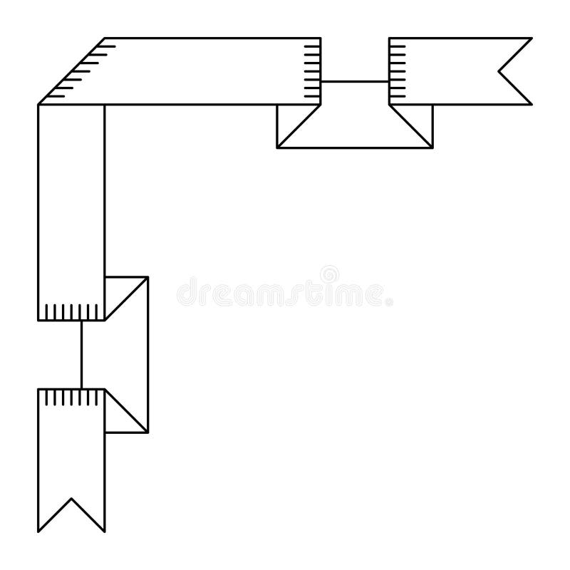 Illustration of Ribbon Corner. Decorative Abstract Banner Stock ...