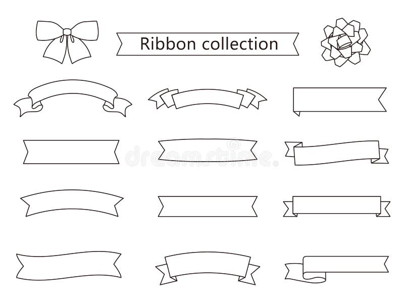 Monochrome ribbon stock vector. Illustration of ribbons - 171722858